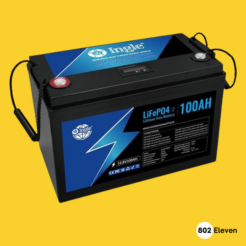100AH LITHIUM BATTERY | 12.8V | 1.28KWH | LiFePO4 – 802 Eleven