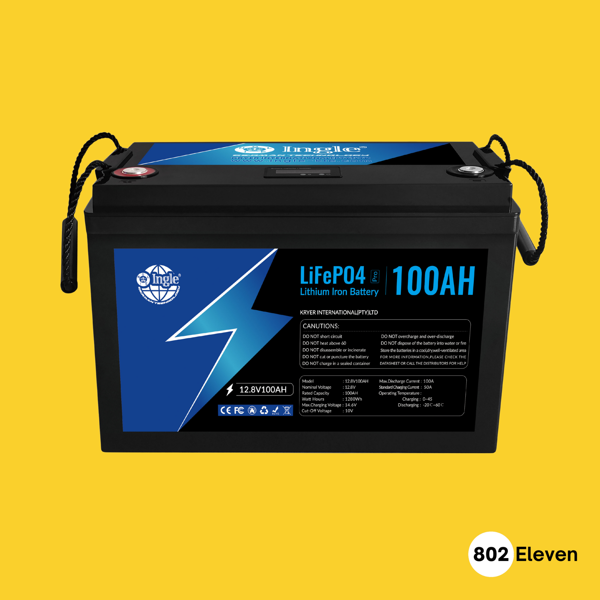 100AH LITHIUM BATTERY | 12.8V | 1.28KWH | LiFePO4 – 802 Eleven
